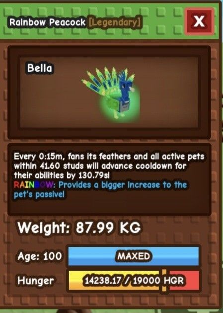 Grow a garden rainbow titanic peacock 15 second, Video Gaming, Gaming Accessories, In-Game ...