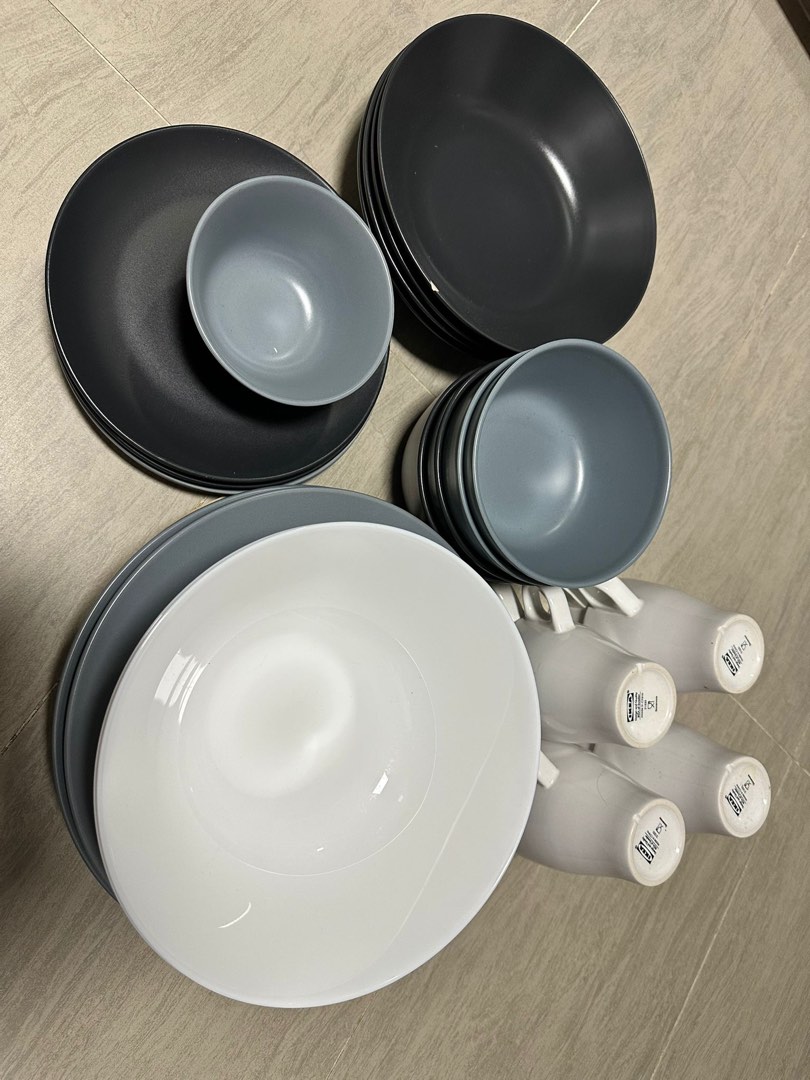 IKEA Dinnerware Set - Plates, Bowls, and Mugs, Furniture & Home Living ...
