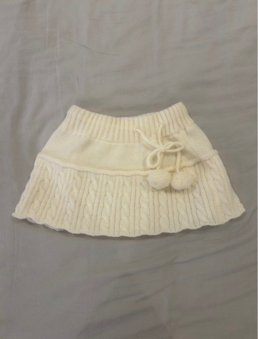 knitted coquette mini micro skirt softgirl shoujo sawako kawaii lolita ...