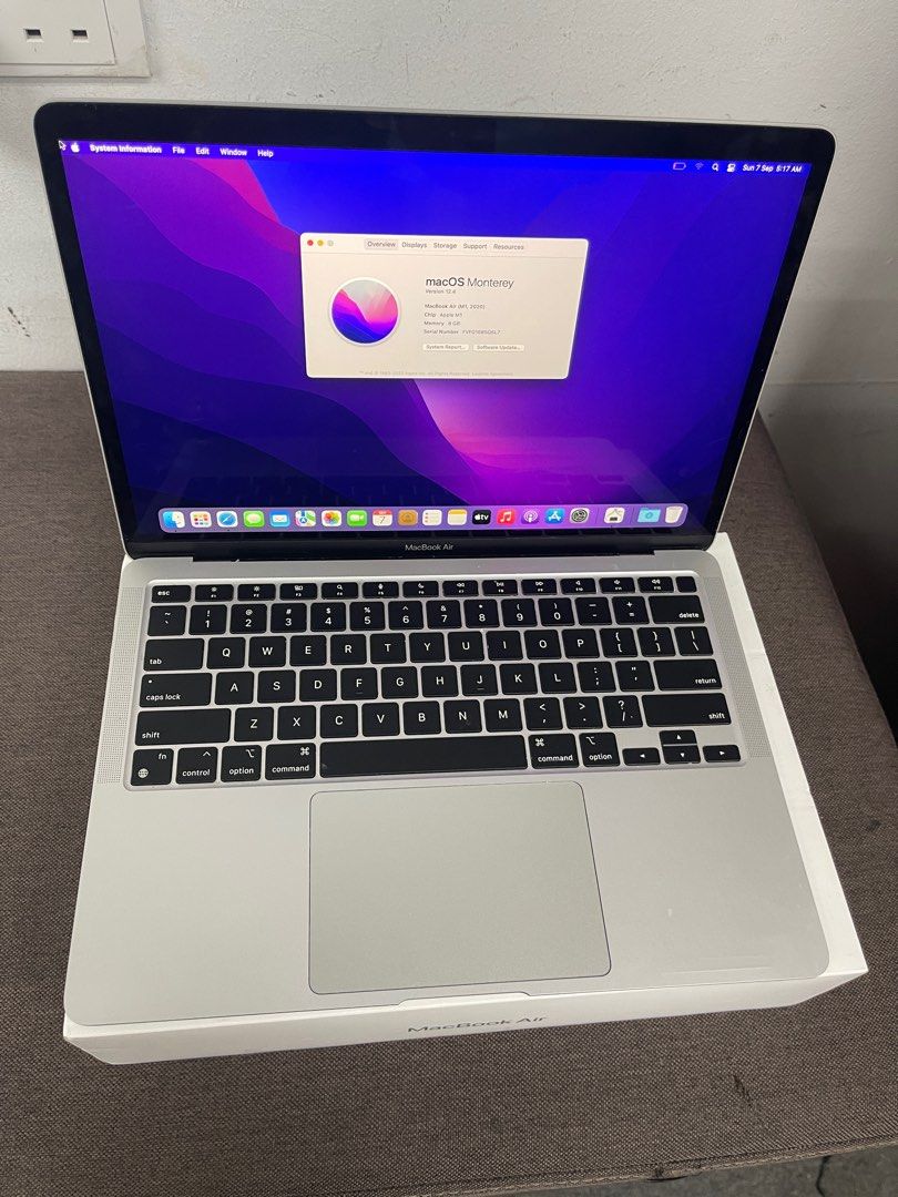 MacBook Air M1 13 inch 8gb 256gb full box 100% battery health ...