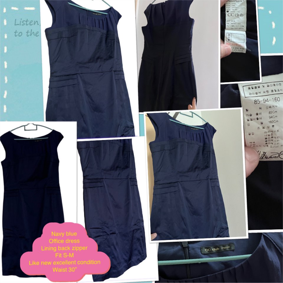 Navy Blue Office Work Suit Dress-Fit S-M-like new condition-very nice ...