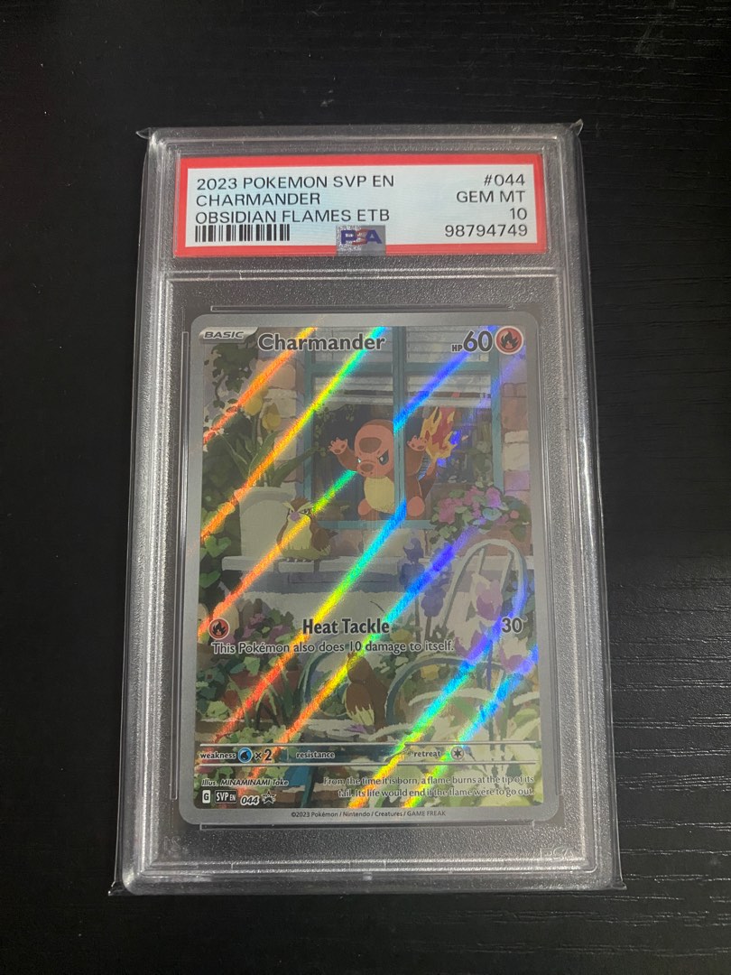 PSA 10 PSA10 Charmander IR Pokemon Obsidian Flames Flame OBF ETB Promo ...