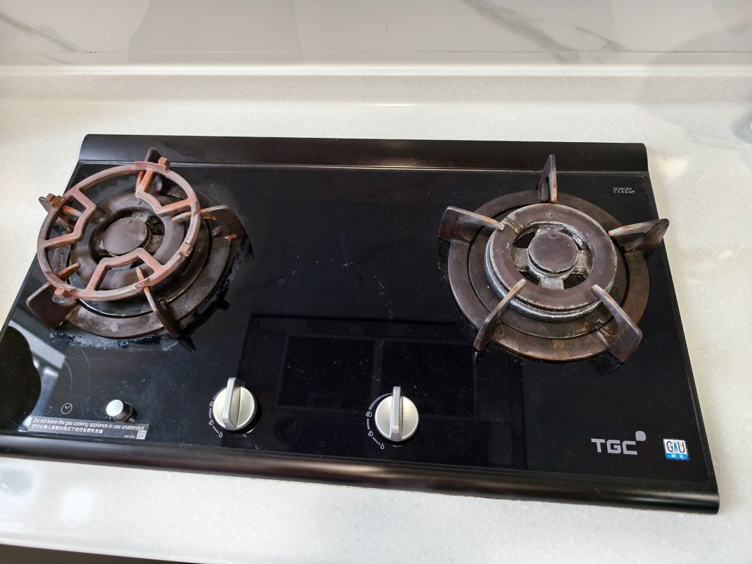 TGC 雙爐頭玻璃面煤氣爐, 家庭電器, 廚房電器, 抽油煙機及爐頭 - Carousell