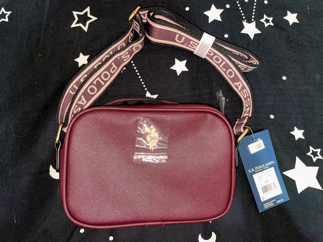 US POLO Camera Bag in Burgundy/Maroon, Women's Fashion, Bags & Wallets ...