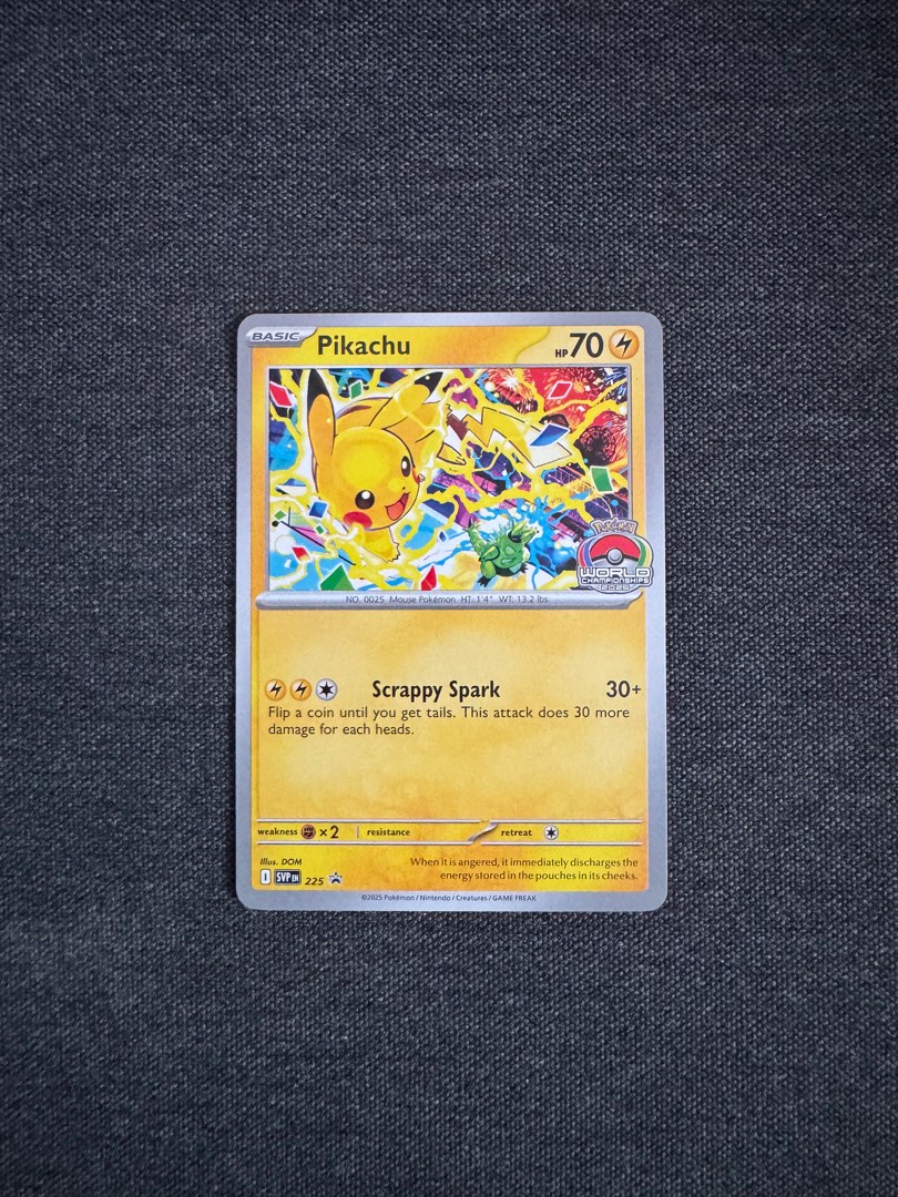 (World Championship 2025 promo) Pikachu - #225, Hobbies & Toys, Toys ...