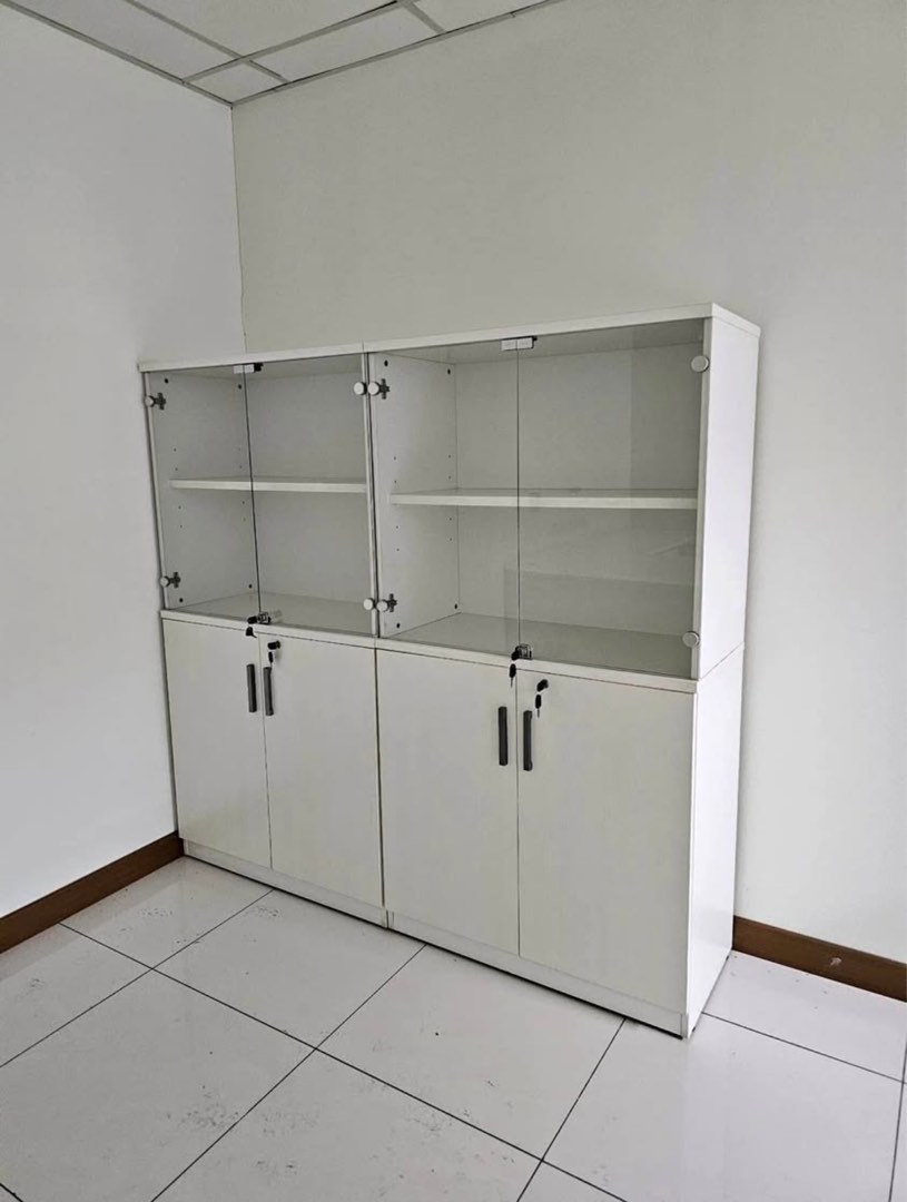 80% new Wooden Cabinet with Glass Door (Kabinet Kayu & Pintu Kaca ...
