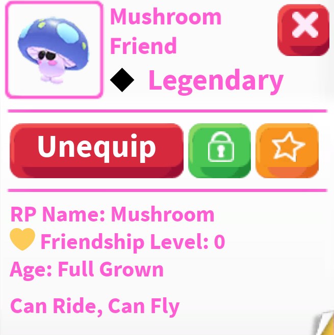 Adopt Me pets Mushroom Friend, 電子遊戲, 電子遊戲, 其他 - Carousell