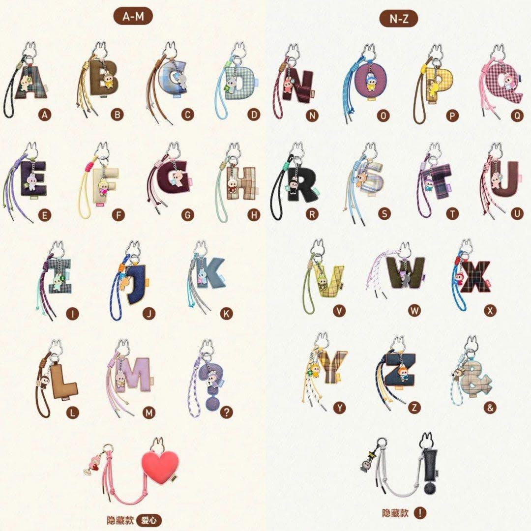 Alphabet Letter Keychains with Labubu, Hobbies & Toys, Stationery ...