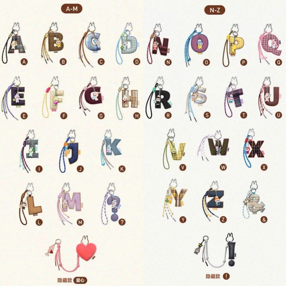 Alphabet Letter Keychains with Labubu, Hobbies & Toys, Stationery ...