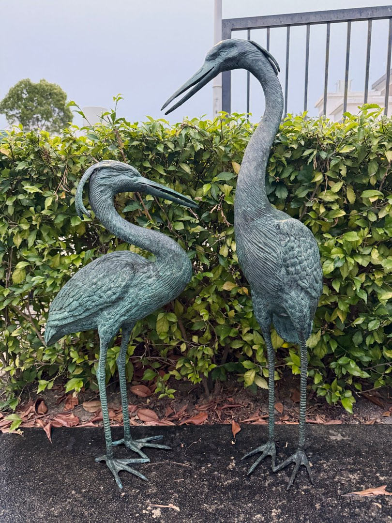 Antique Bronze Stork Pair, Hobbies & Toys, Collectibles & Memorabilia ...
