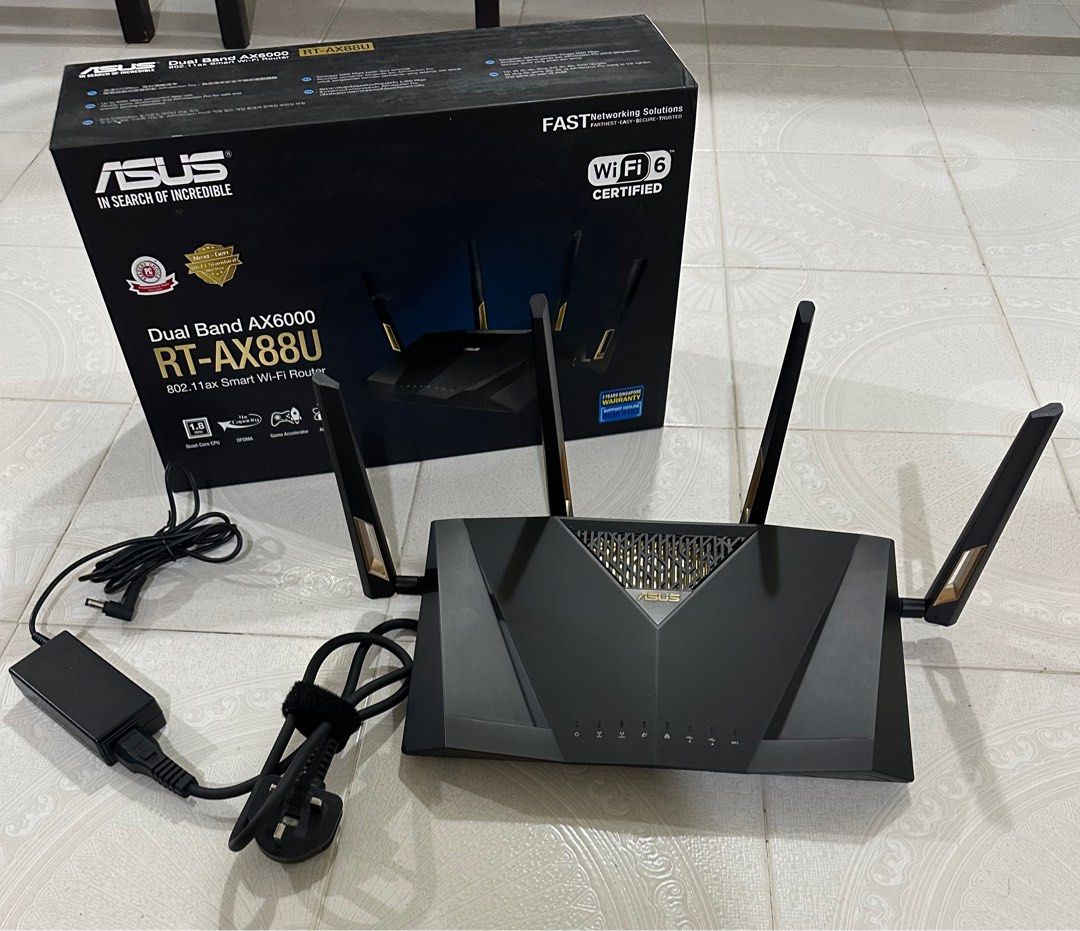 ASUS RT-AX88U AX6000 Dual Band Wi-Fi 6 Router, Computers & Tech, Parts ...