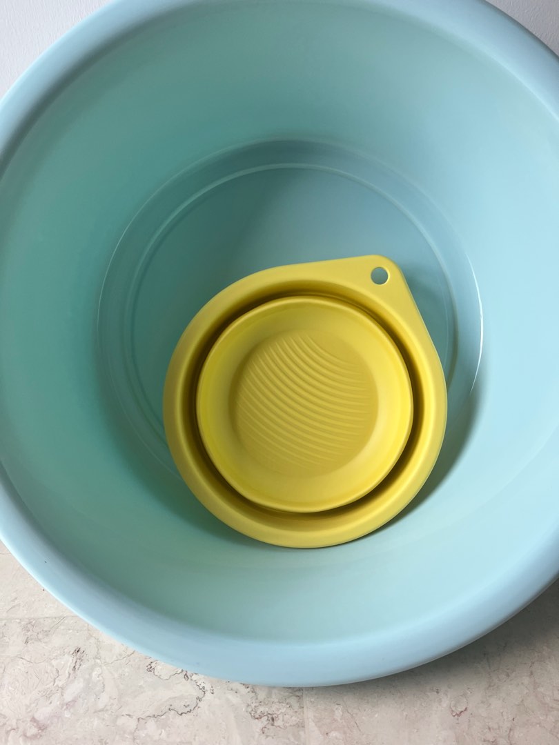 Collapsible PEPPRIG wash tub + blue basin (Collect by Oct), Furniture ...