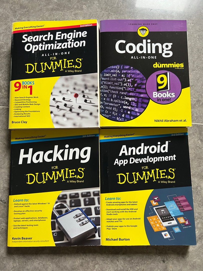 Dummies guide : Coding ; Hacking ; Android App Development ; Search ...