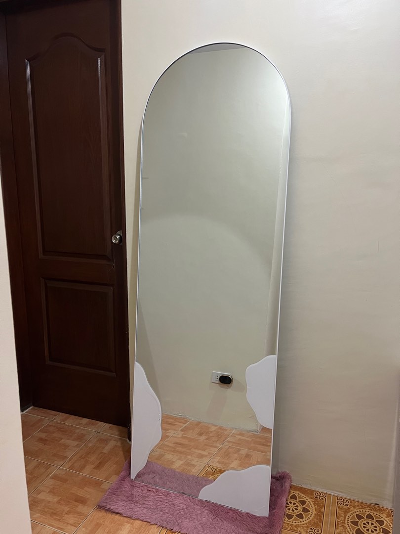 Full Body Arc Framed Mirror 2x6 in White, Furniture & Home Living, Home ...