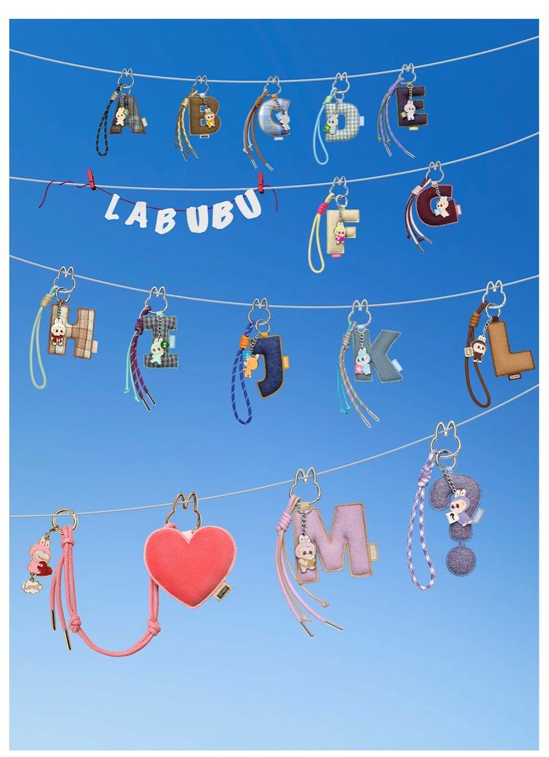 Labubu Alphabet Keychains, Hobbies & Toys, Toys & Games on Carousell