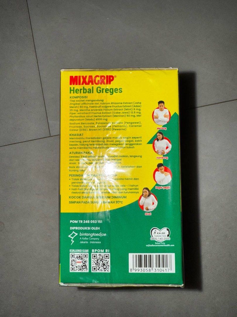 Mixagrip Herbal Greges Jahe Lemon Madu Syrup, Food & Drinks, Other Food ...