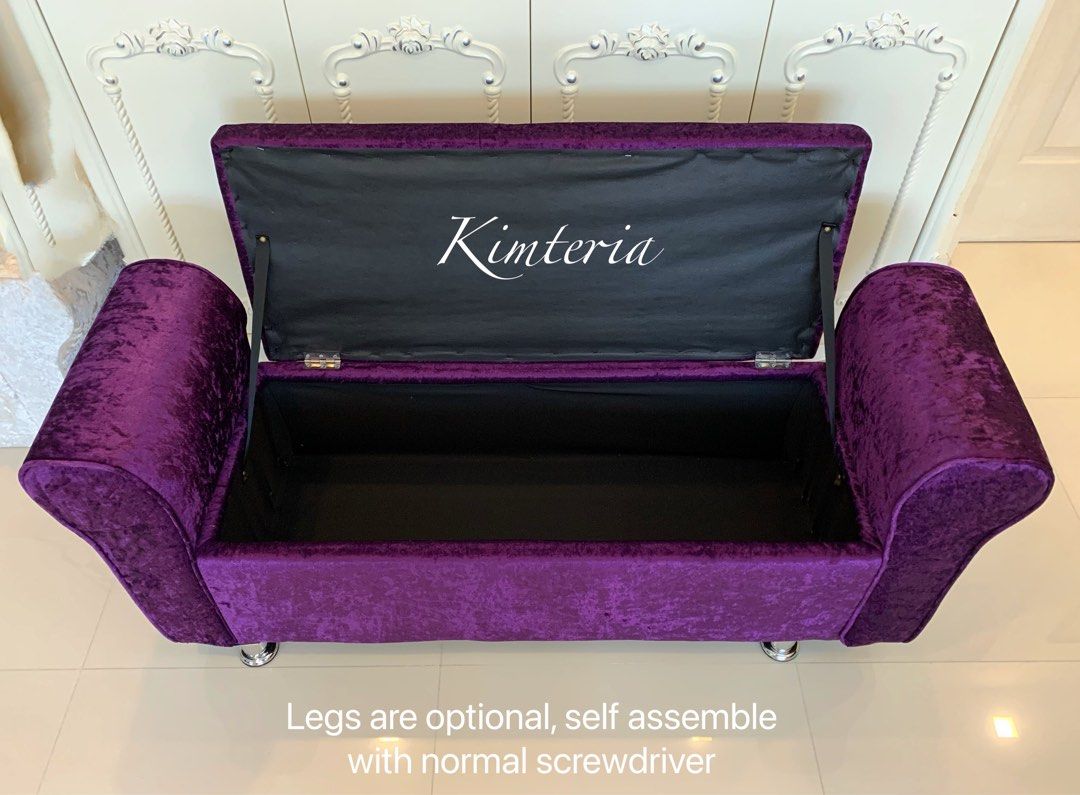 👉New Beautiful Purple Ottoman with Storage, Furniture & Home Living ...