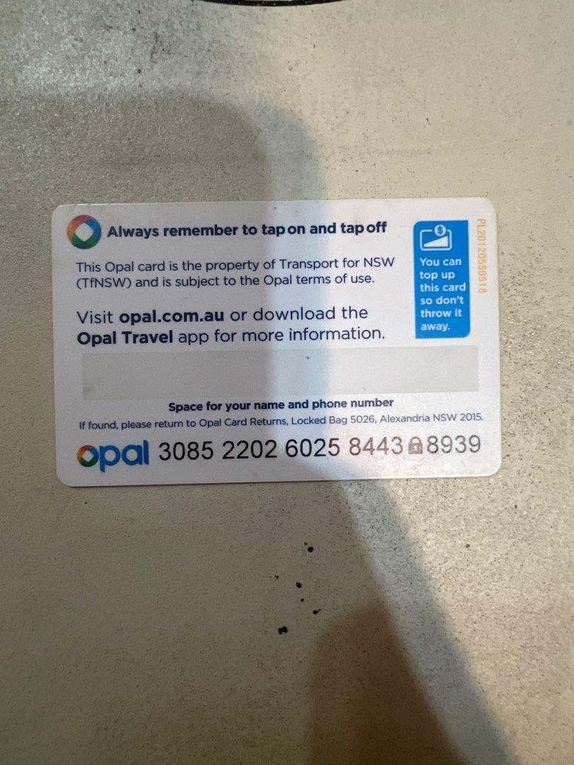 Opal Adult Card - NSW Transport, Hobbies & Toys, Travel, Travel ...