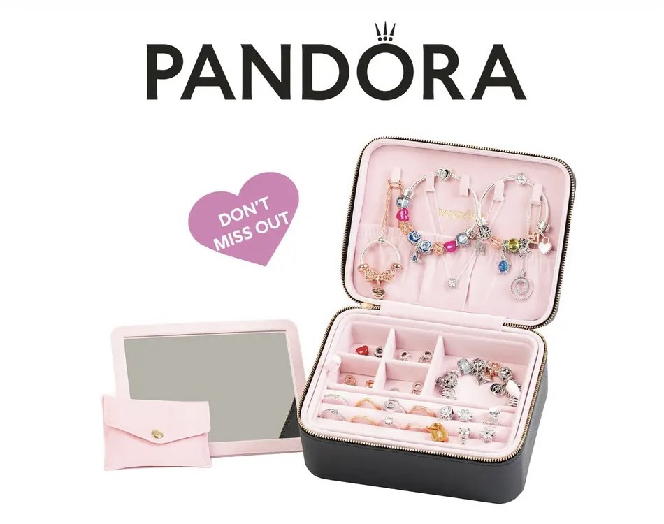 Pandora Jewellery box with pouch and mirror, Women's Fashion, Jewelry ...