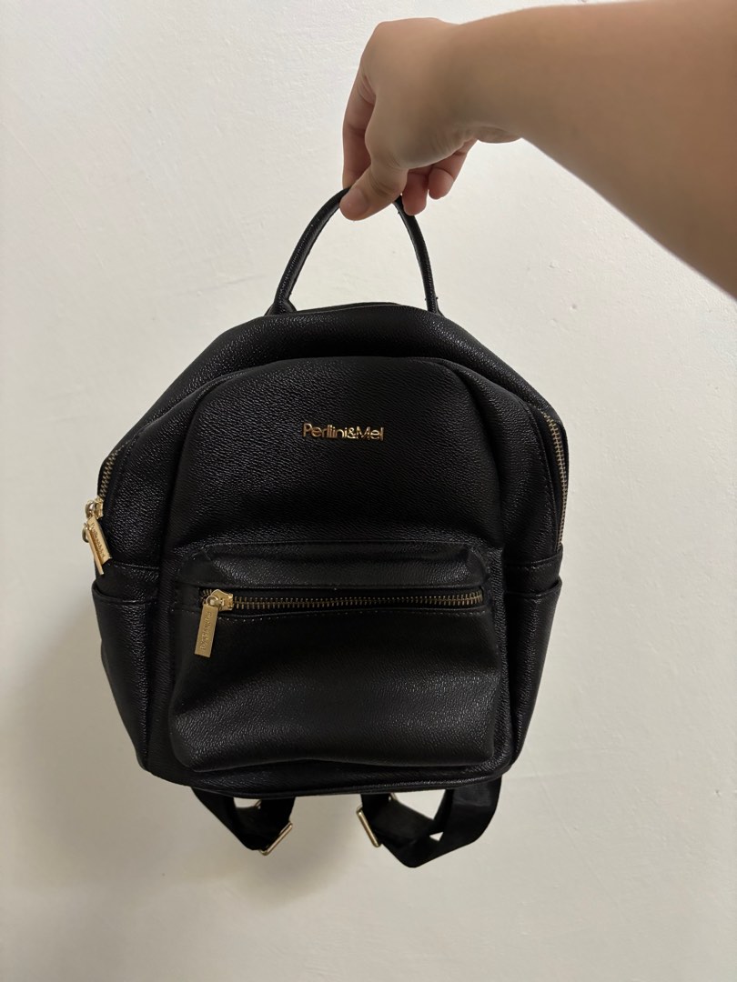 Perlini & Mel Black Mini Backpack, Women's Fashion, Bags & Wallets ...