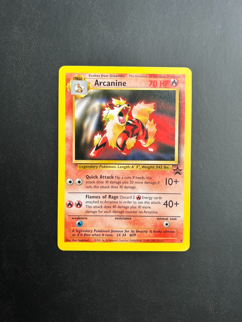 Pokemon Card - Arcanine (#6) - Pokemon Black Star Promo (Vintage ...