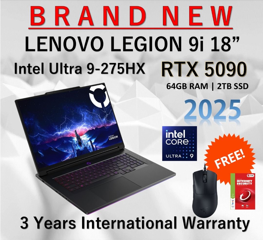 (READY STOCK) 2025 LENOVO LEGION 9 18IAX10 ( Intel Ultra 9 275HX, RTX ...