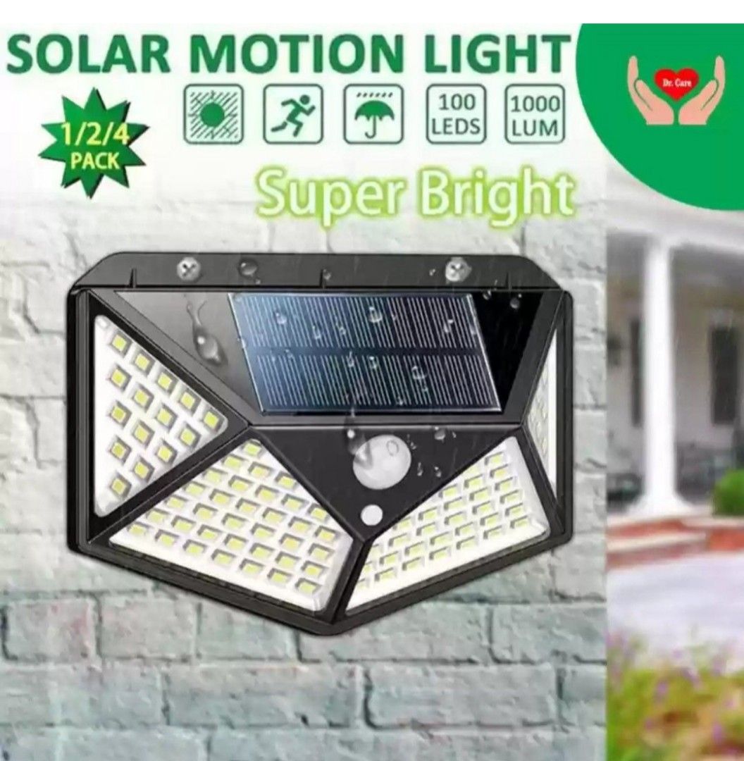 *SAME DAY DELIVERY* Super Bright 100 LED Wireless Outdoor Solar Wall Light Lamp Motion Sensor ...