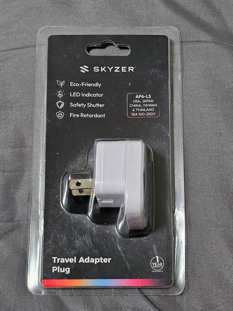 Skyzer Travel Adapter Plug, Computers & Tech, Parts & Accessories, Cables & Adaptors on Carousell