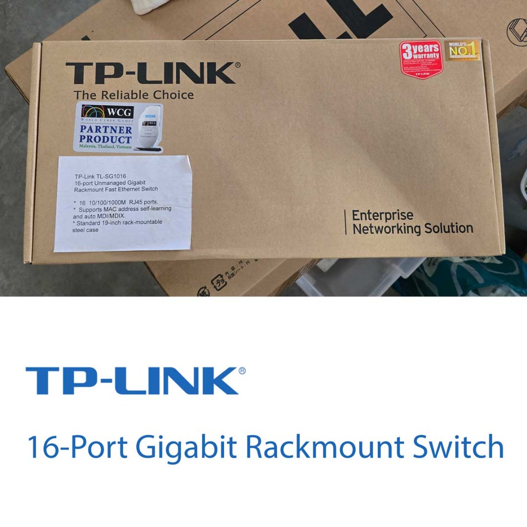 TP-Link TL-SG1016 16-Port Gigabit Rackmount Switch, Computers & Tech ...