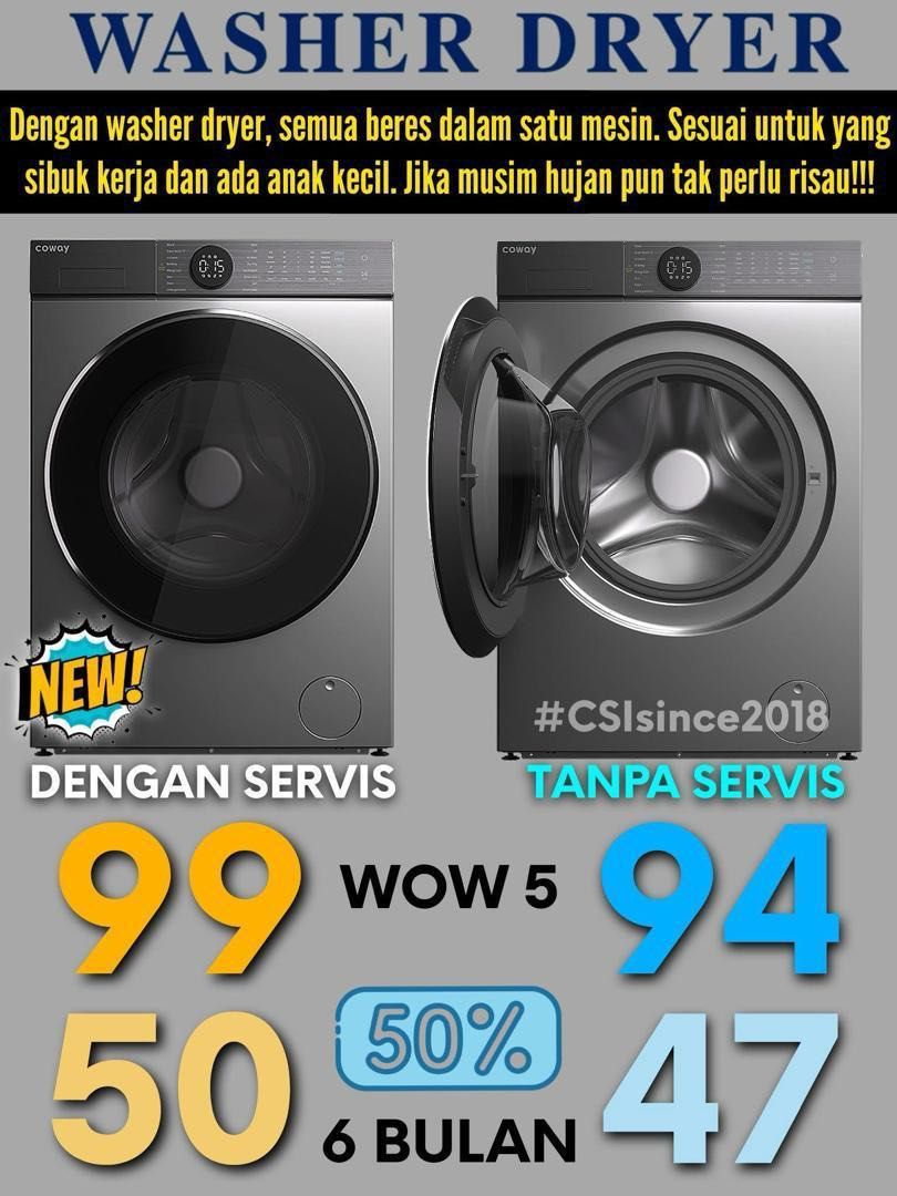 Washer dryer mesin basuh pengering Coway Ansuran bulanan, TV & Home ...