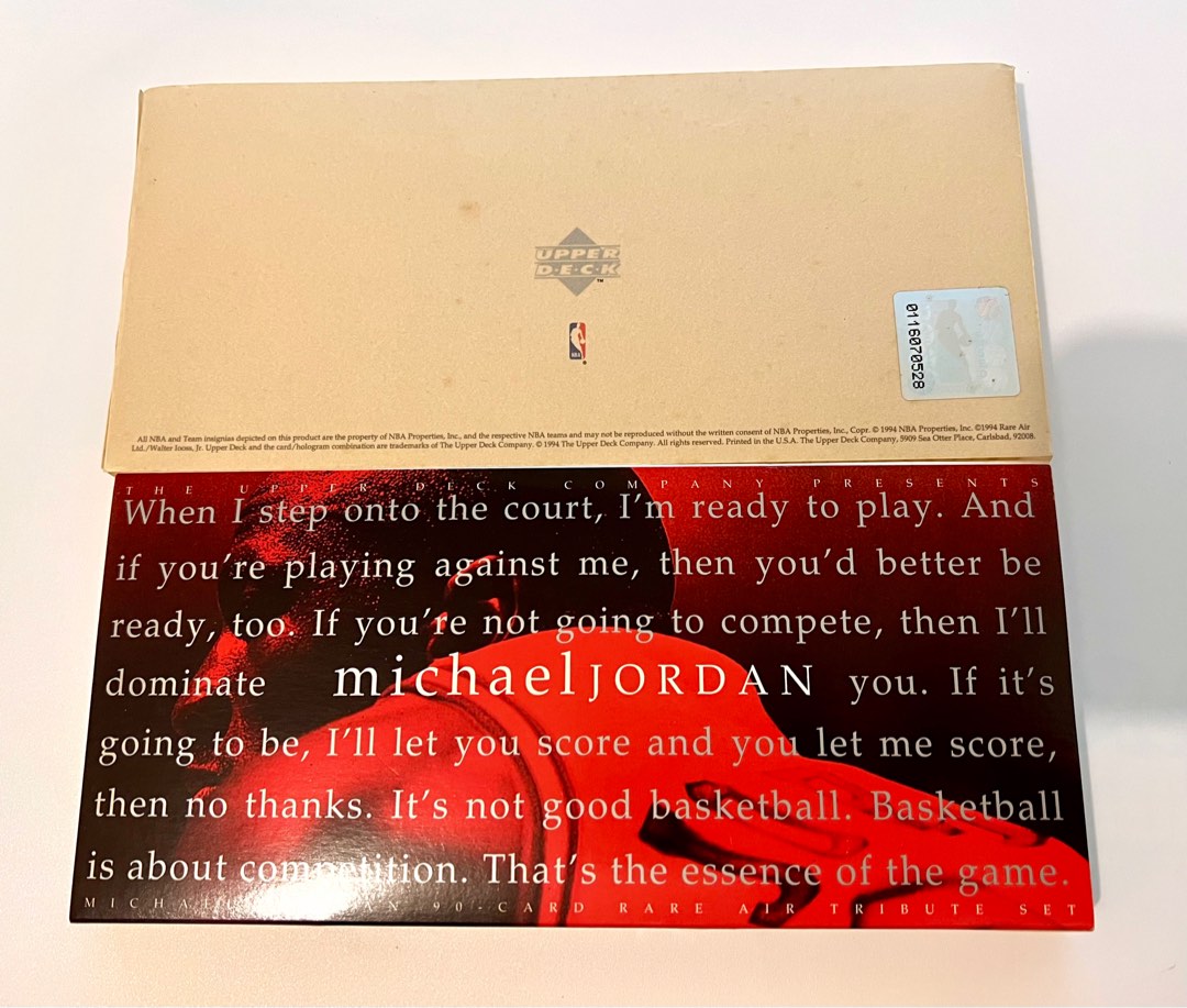 1994年 Upper Deck Michael Jordan的「稀有空氣致敬套裝」（Rare Air Tribute Set）籃球卡 NBA ...