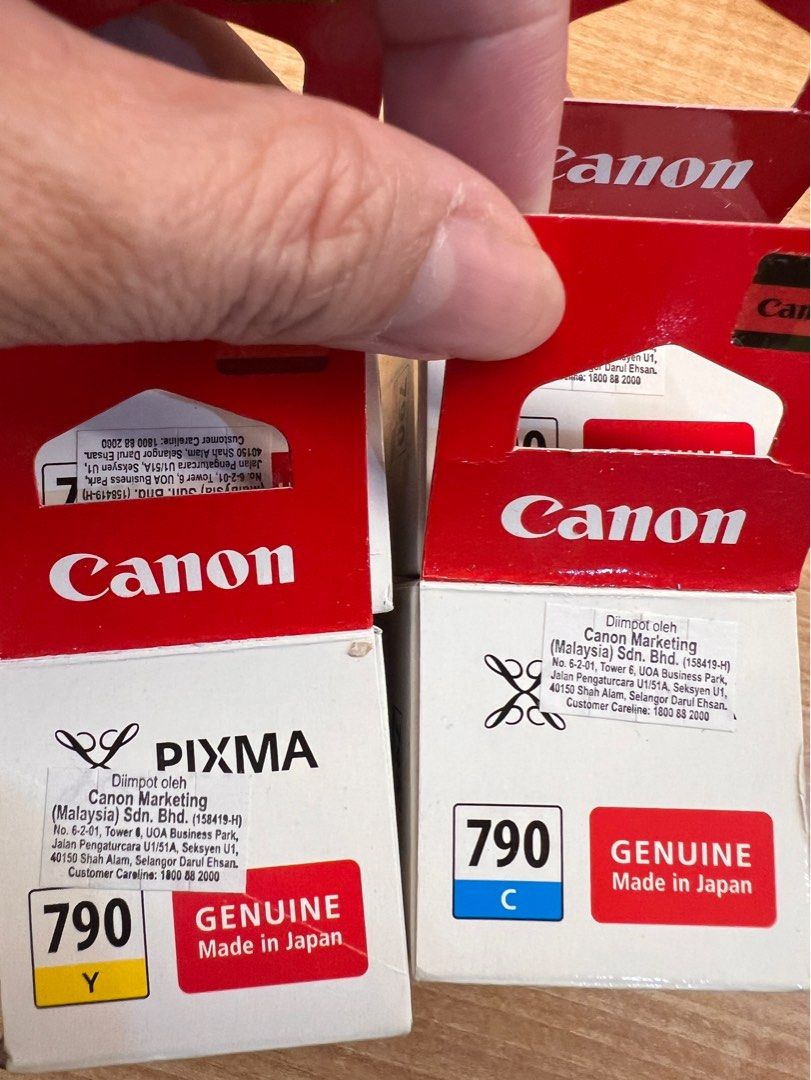 5pcs FOC 1 pc SET GENUINE CANON GI-790 INK G1000 G2000 G3000 G4000 ...