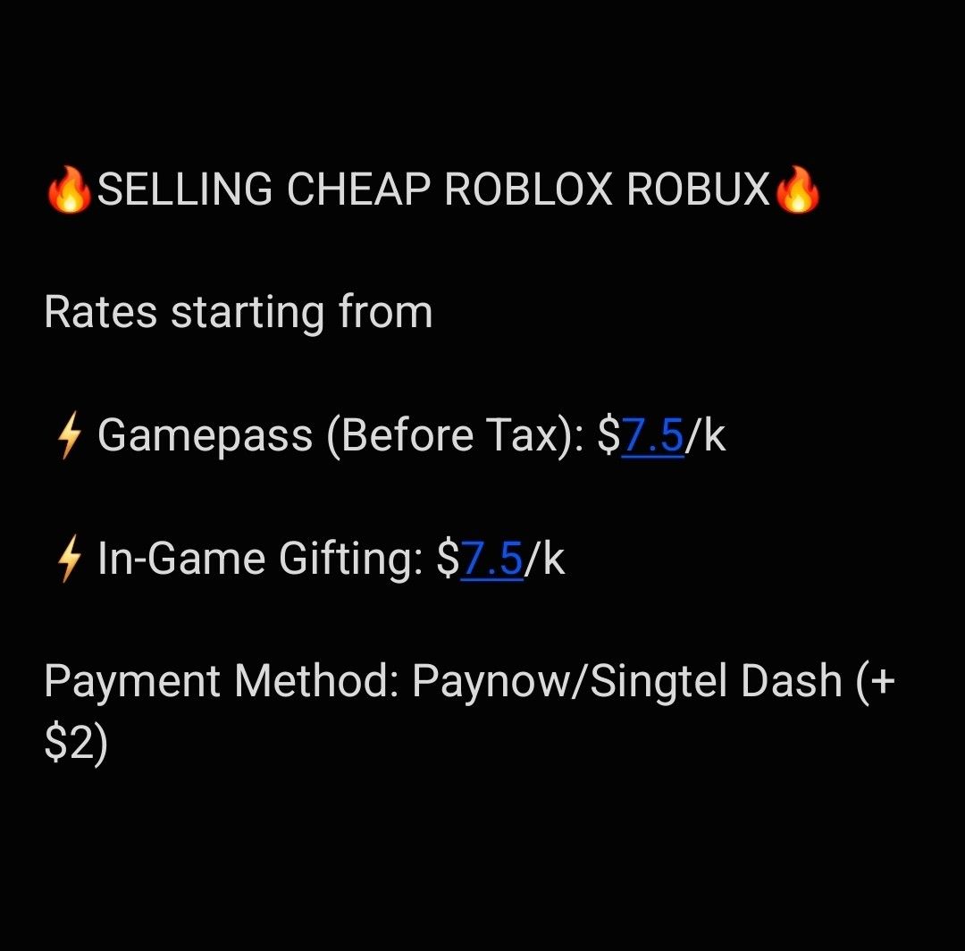 [$7/k] 🔥 CHEAPEST ROBUX 🔥| ROBLOX CLEAN ROBUX, Video Gaming, Gaming ...