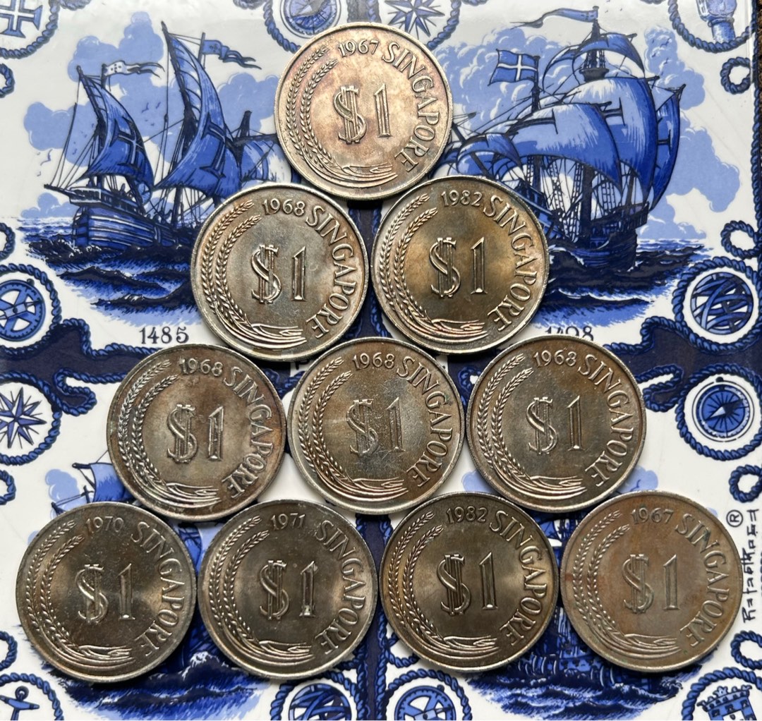 [ 10 Pieces @ $45 ] Singapore 🇸🇬 1967(2) 1968(4) 1970(1) 1971(1) 1982(2) Stylised Lion $1 ...