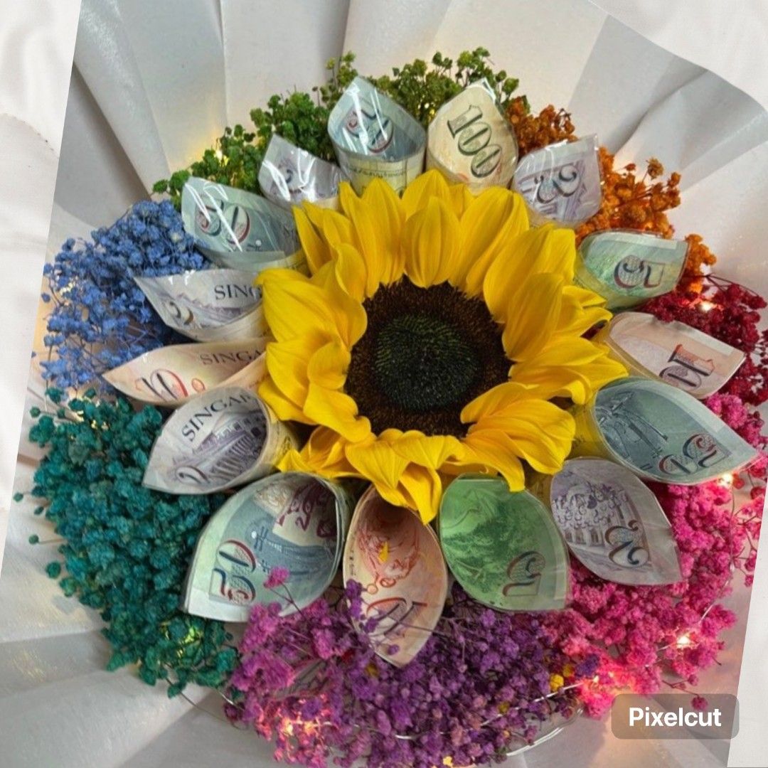 Cash Money Flower Bouquet | Cash $388 + $88 Gift idea | Birthday ...