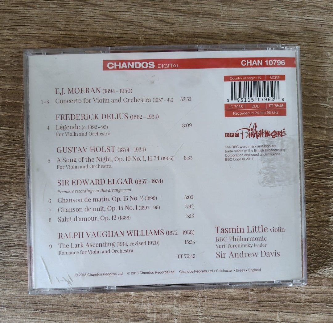 Chandos Tasmin Little The Lark Ascending CD, Hobbies & Toys, Music ...