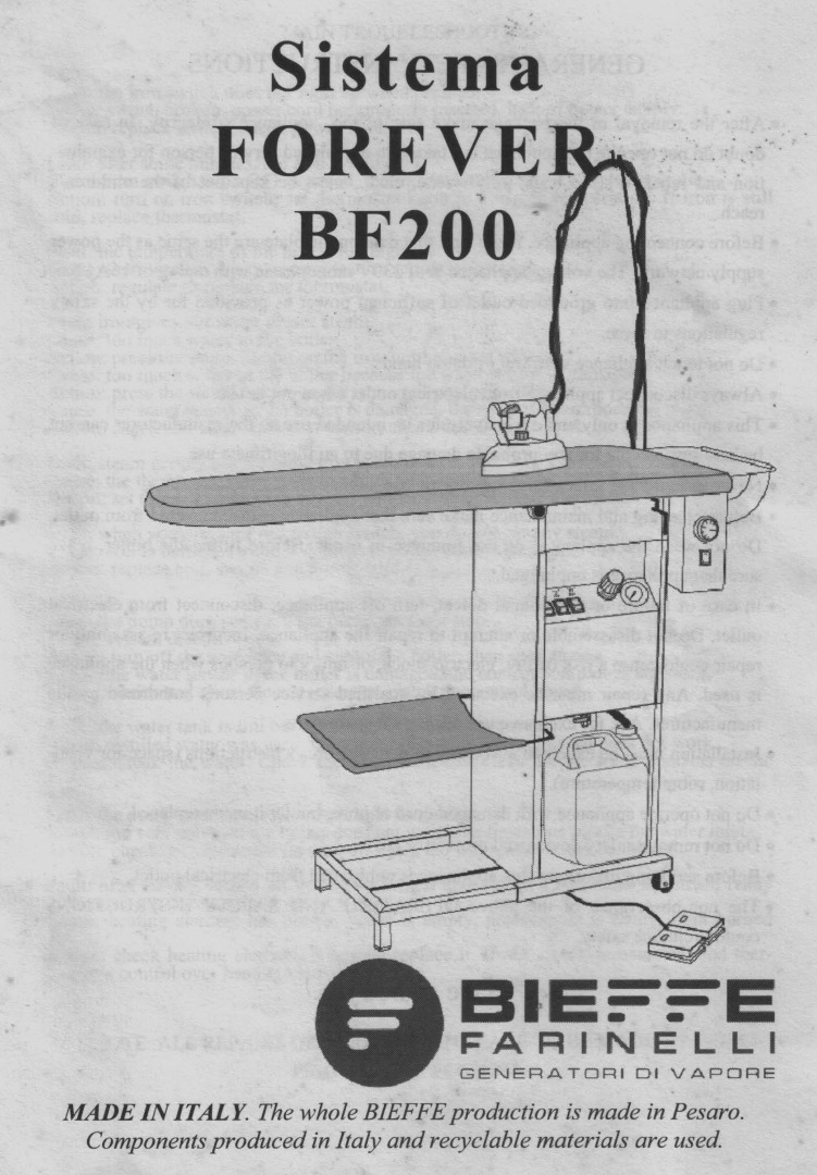 Commercial / Industrial Steam Iron With Automatic Boiler (BIEFFE ...