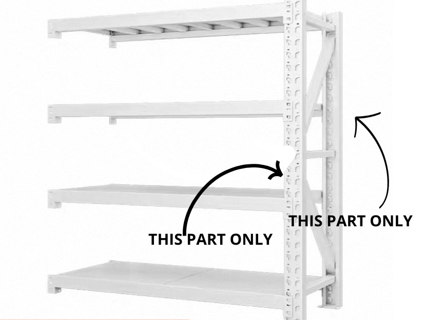 Heavy Duty Metal Rack Frame Parts Only (Side Upright & Cross Support ...