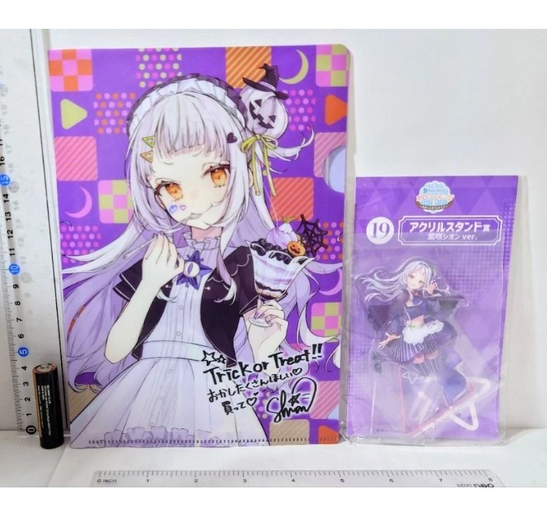 Hololive Murasaki Shion Clearfile + Acrylic stand - Official anime ...