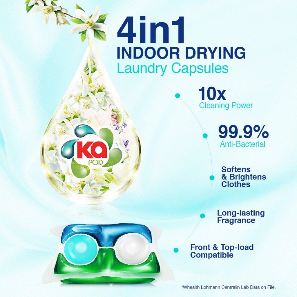 Ka Pod Indoor Drying 4-in-1 Laundry Capsules - 50 Pods, Furniture & Home Living, Cleaning ...