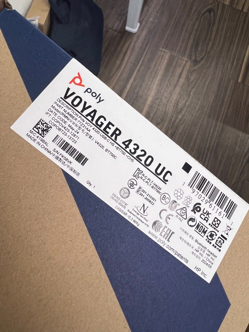 Poly Voyager 4320 UC USB-C Headset, Audio, Headphones & Headsets on ...