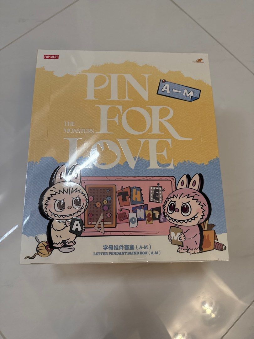 POPMART The Monsters Pin For Love Letter Pendant (A-M), Hobbies & Toys ...