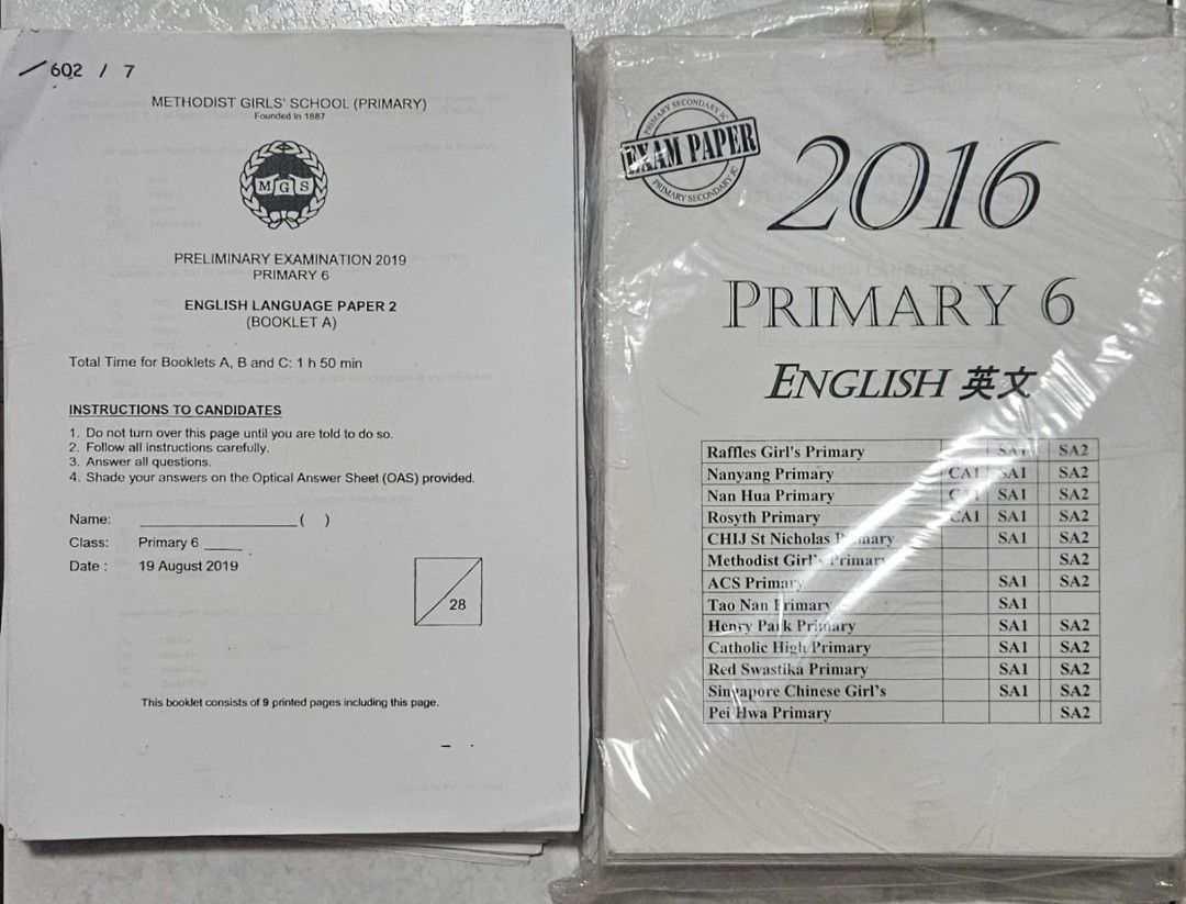 20cents Primary P6 English Exam Papers, Hobbies & Toys, Books ...