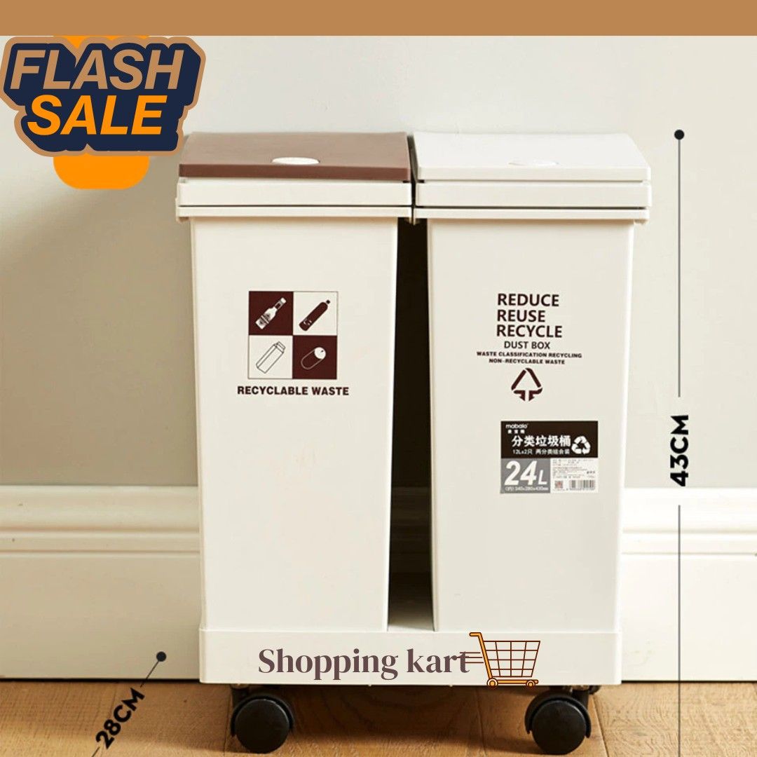 PSAL Movable Compartment Dustbin – Multi-Sorting Garbage & Recycling ...