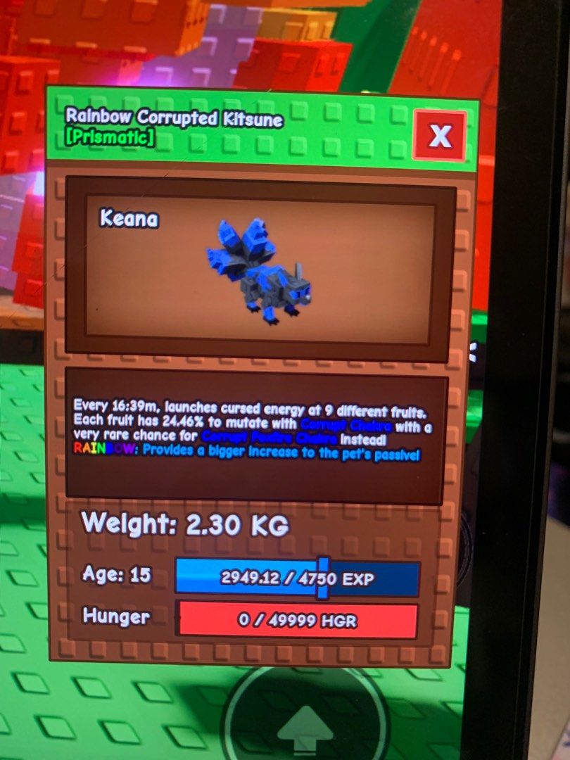 Rainbow Corrupted Kitsune- Grow a Garden Pet, Video Gaming, Gaming ...