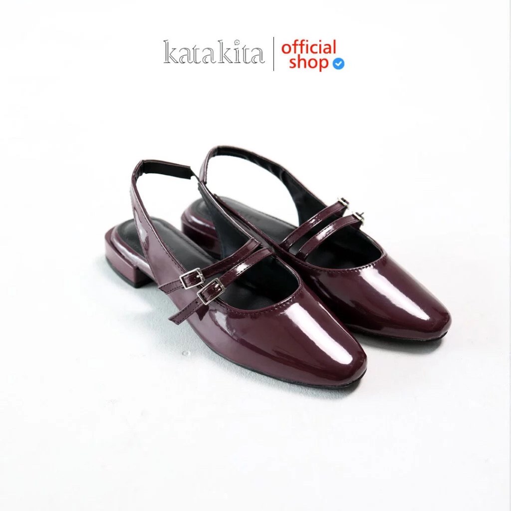 Sandal heels pendek burgundy | sandal kondangan, Fesyen Wanita, Sepatu ...