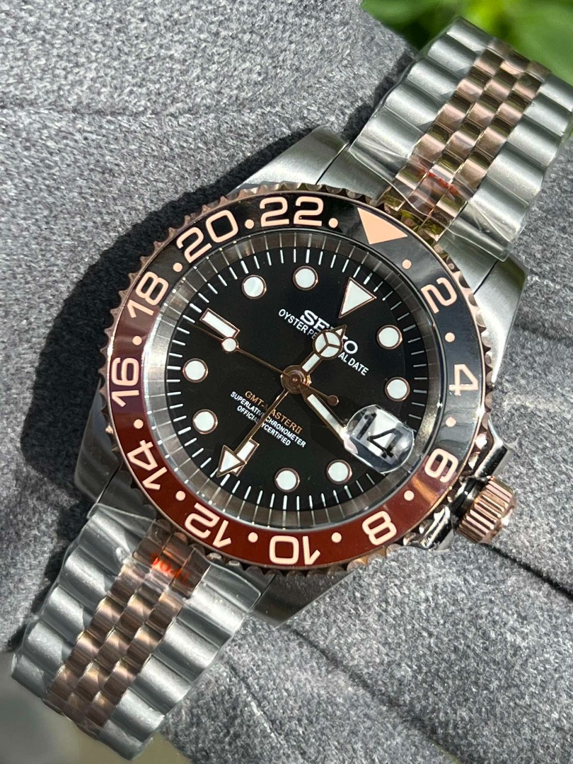 Seiko Mods (GMT-Master II Two Tone), Luxury, Watches on Carousell