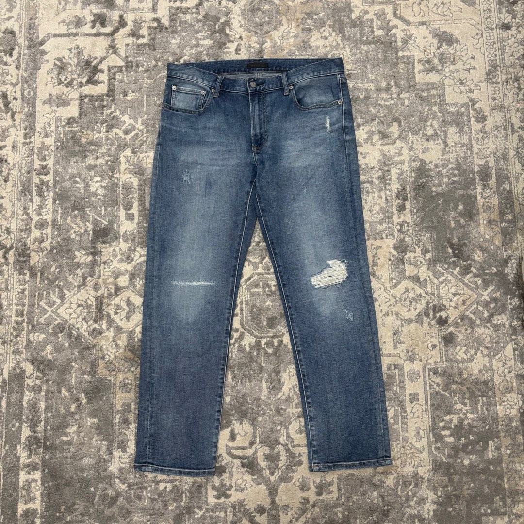 Uniqlo Ripped Jeans Patches W35/36 muji zara, Men's Fashion, Bottoms ...