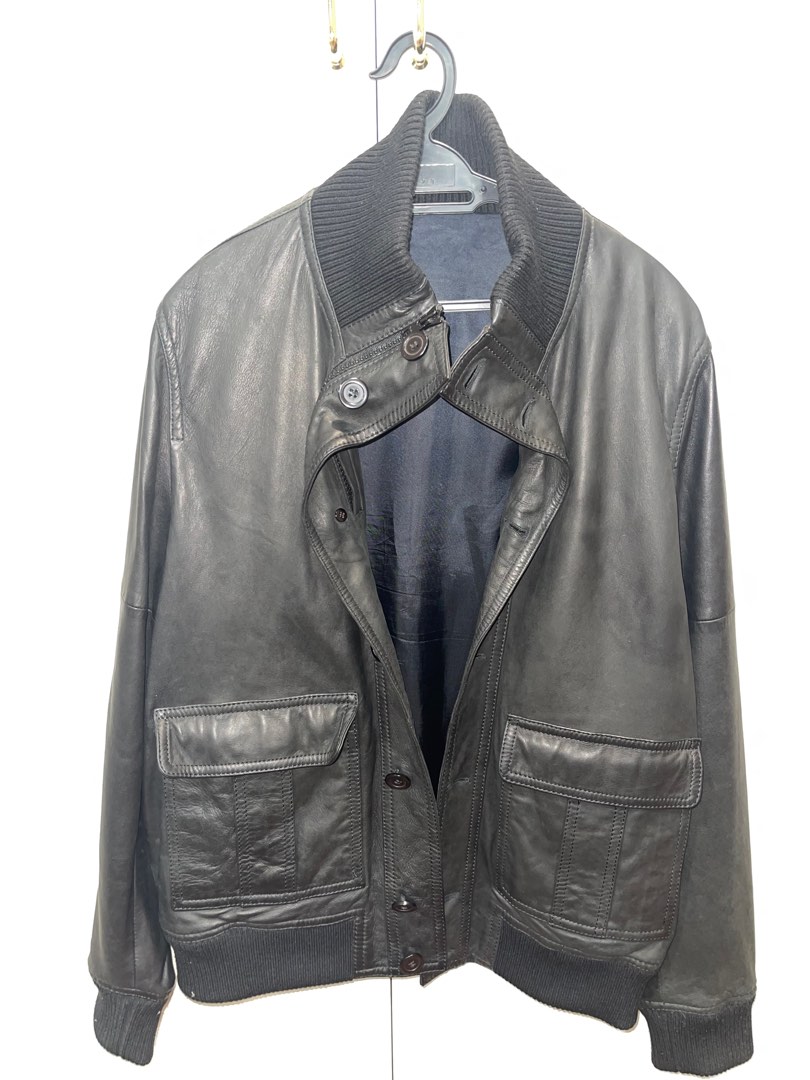 Vintage Black Smart Leather Jacket, Men's Fashion, Coats, Jackets and ...