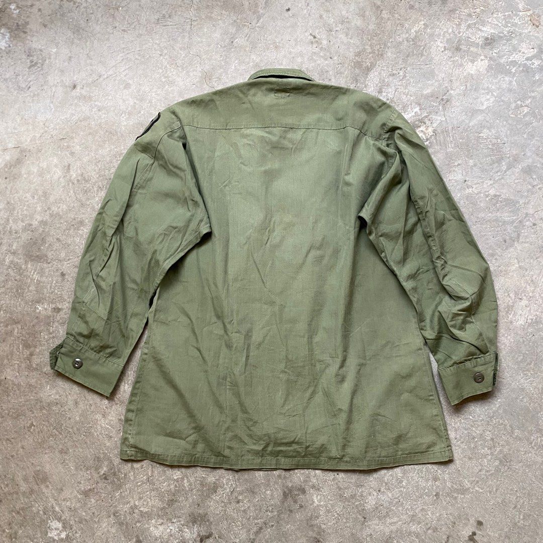 Vintage Slant Pocket Medium regular Poplin Patches Original Og 107 Vietnam War military Army us ...